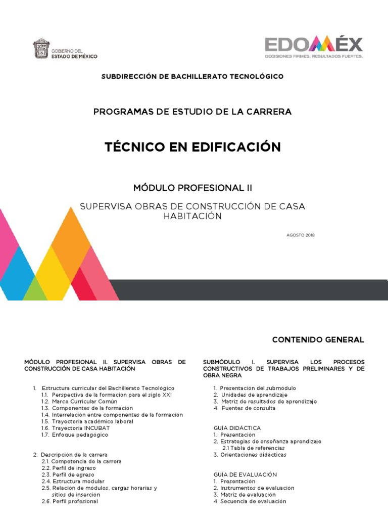 Módulo II Técnico en Edificación | PDF | Desarrollo sostenible | Plan de estudios