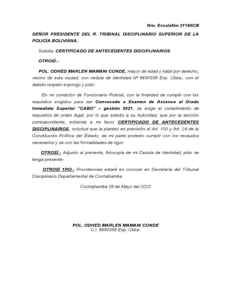 Solicitud de Certificado de Tribunal | PDF