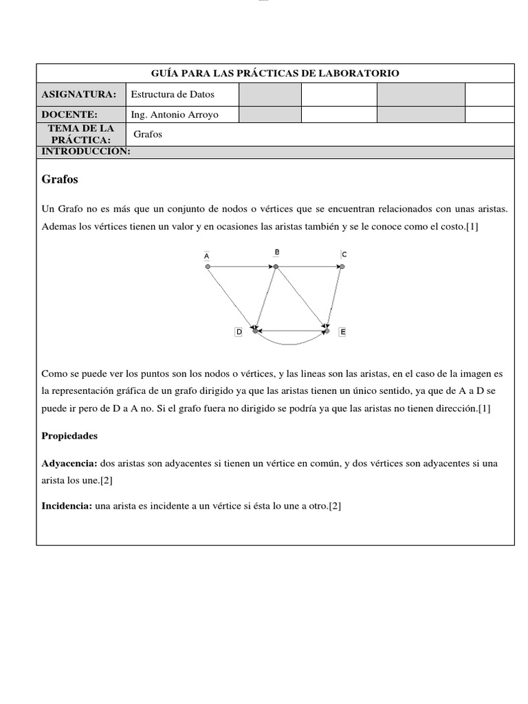 Práctica de Laboratorio: Grafos en Java | PDF