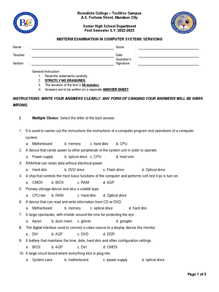 Midterm Exam Css Cortes Pdf 