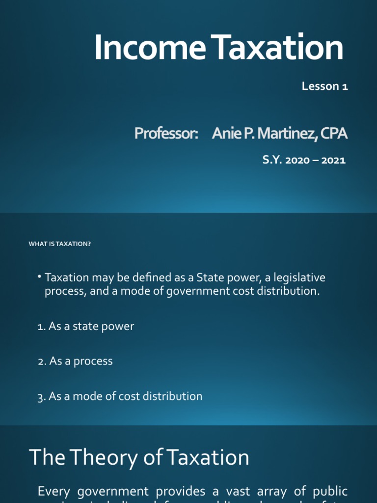 Income Taxation PPT Chapter 1 | PDF