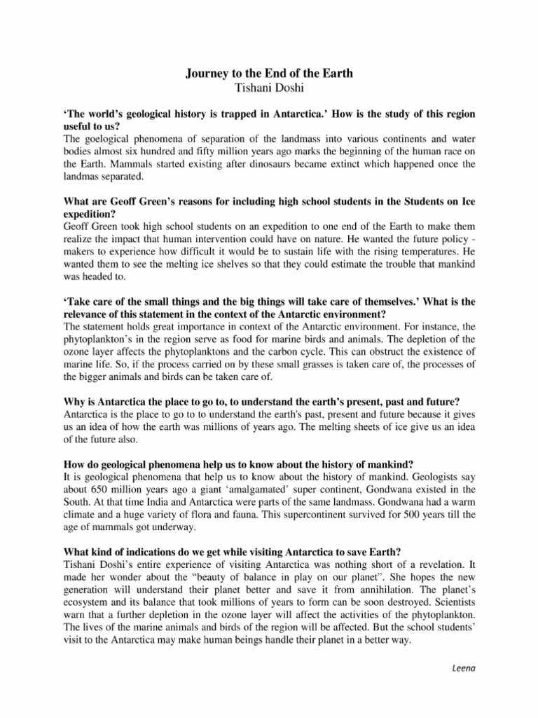 Journey To The End of The Earth | PDF