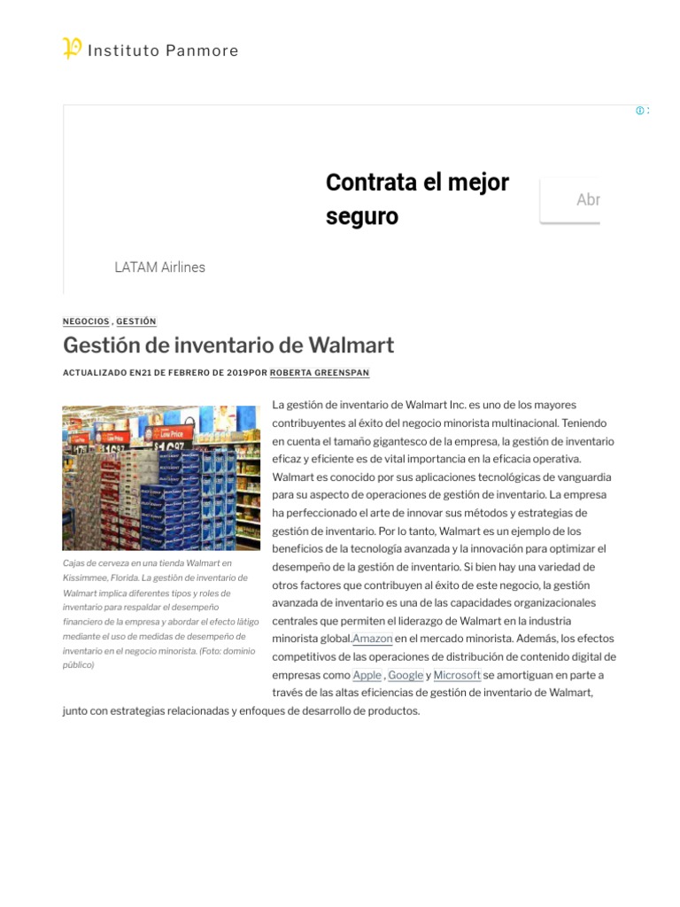 Gestión de Inventario de Walmart - Panmore Institute | PDF