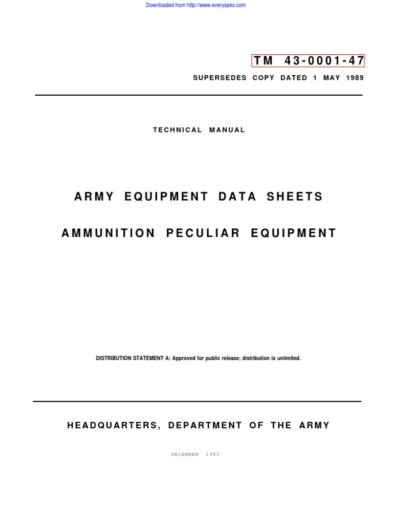 TM 43 0001 47 - CHG 1 | PDF | Fuze | Cartridge (Firearms)