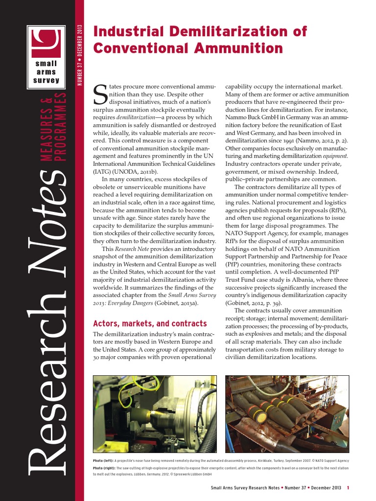 SAS Research Note 37 | PDF | Dangerous Goods | Ammunition