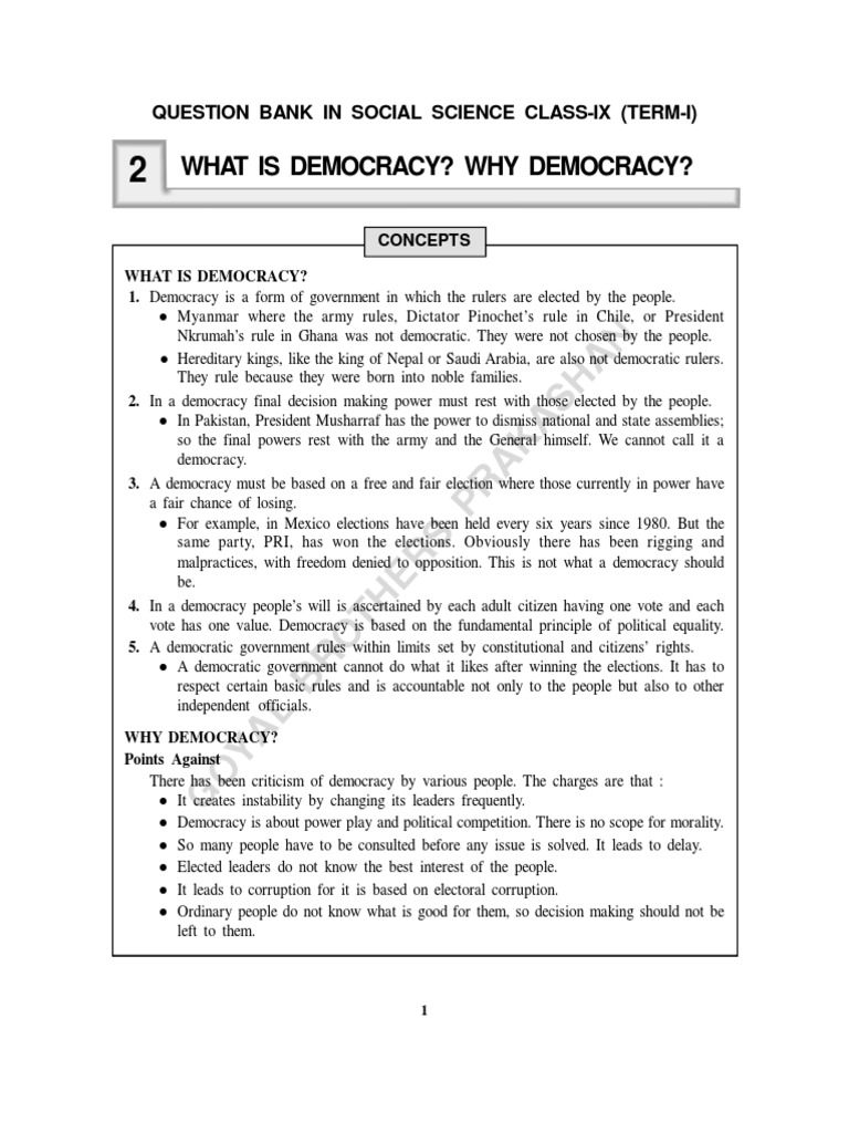What Is Democracy Why Democracy | PDF | Democracy | Political Ideologies