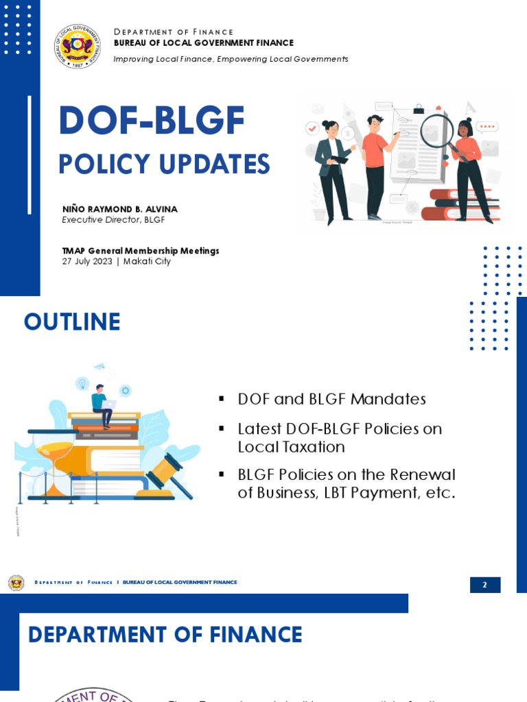 TMAP - DOF-BLGF Policy Updates | PDF | Taxes | Corporate Tax