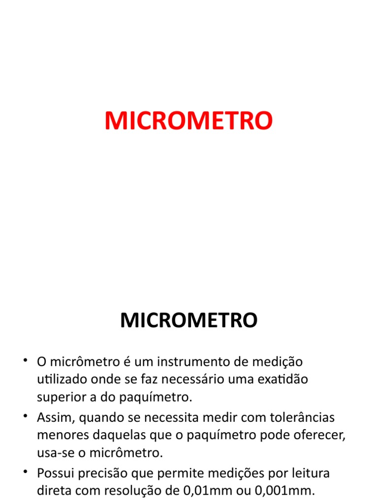 Aula 16 - Micrometro | PDF
