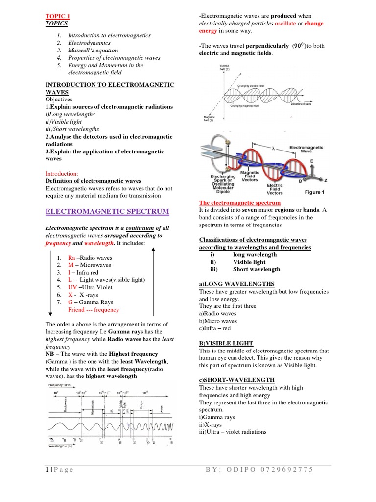 All Emft Notes | PDF | Electromagnetic Radiation | Electromagnetic Spectrum