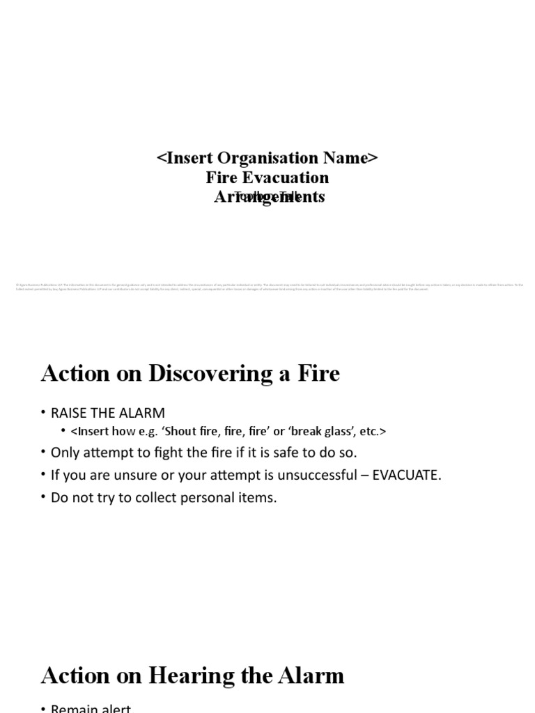 Fire Evacuation Toolbox Talk | PDF
