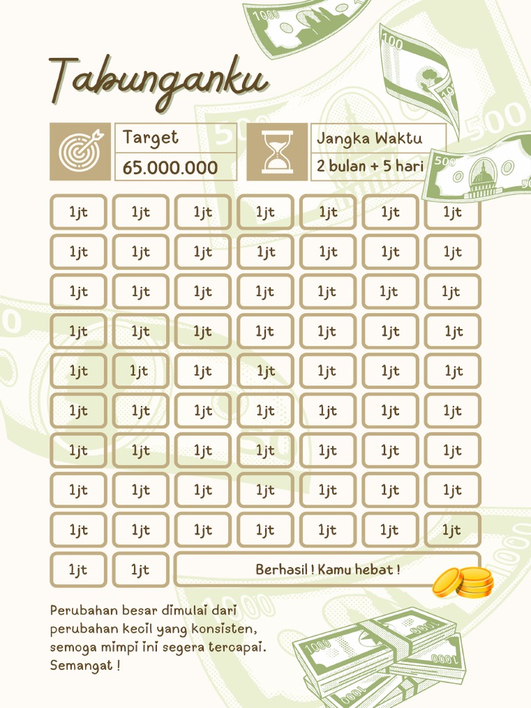 Hijau Tabungan Target Bulanan Keren | PDF