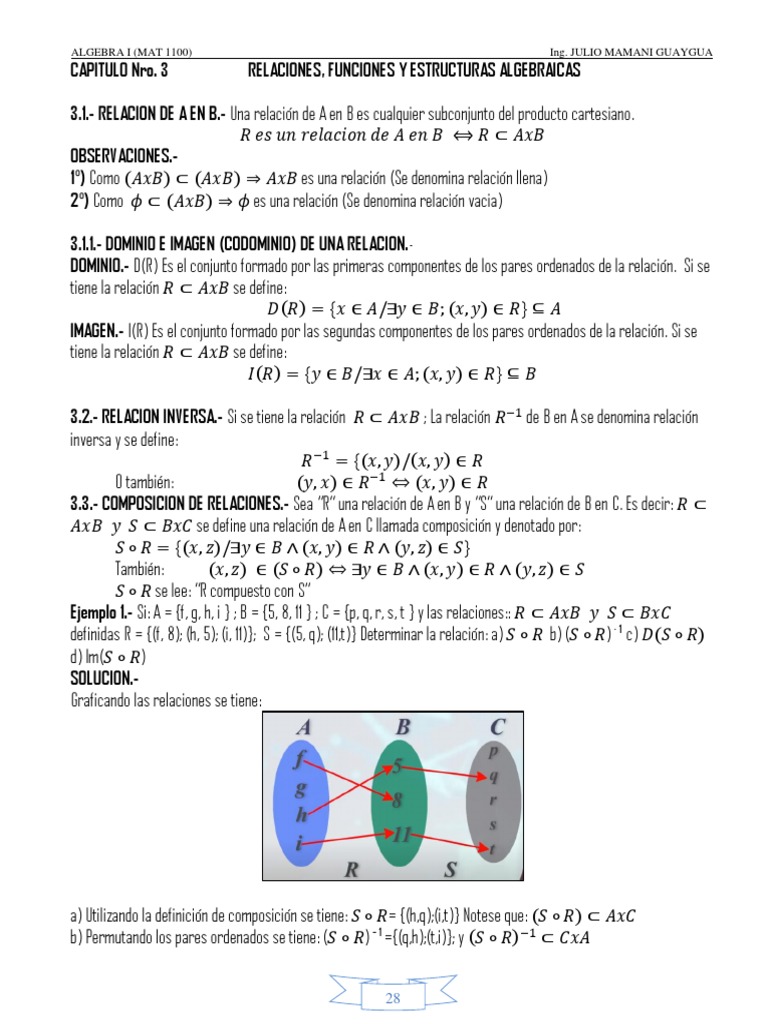Tema 3 Relaciones, Funciones y Estructuras Algebraicas | PDF | Grupo ...