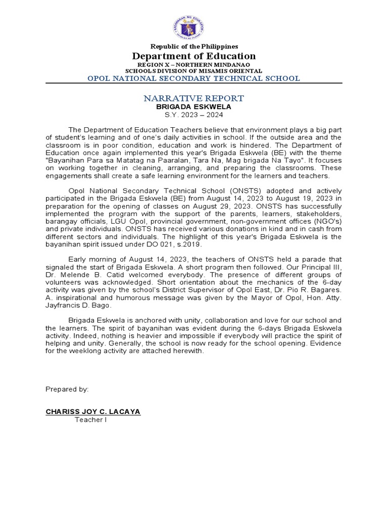 Kindness Brigada 2023-2024 | PDF | Learning | Behavior Modification