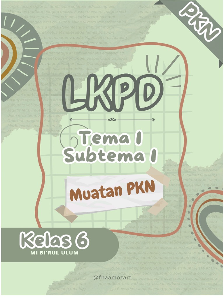 LKPD PKN Tema 1 Subtema 1 KLS 6 | PDF