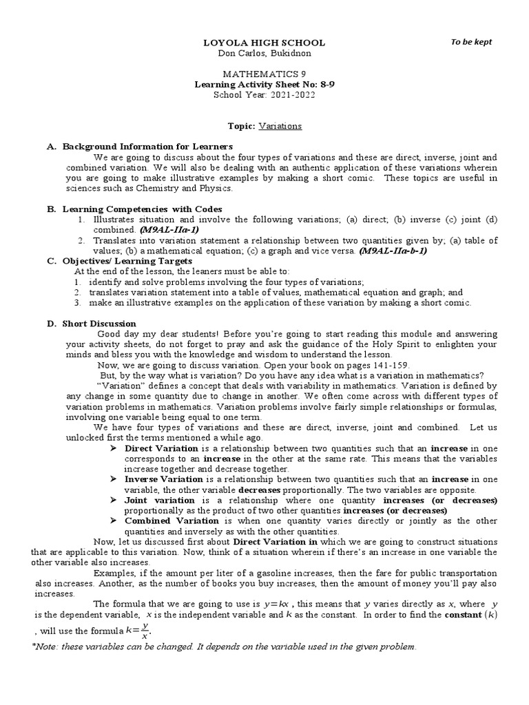 Math 8-9 | PDF