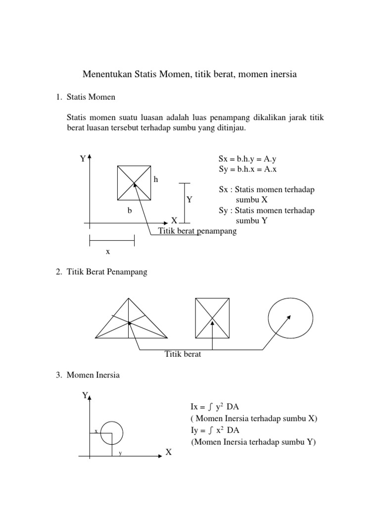 Statis Momen, Titik Berat, Momen Inersia | PDF