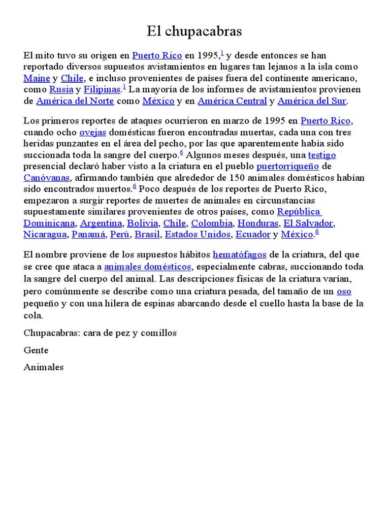 El Chupacabras | PDF