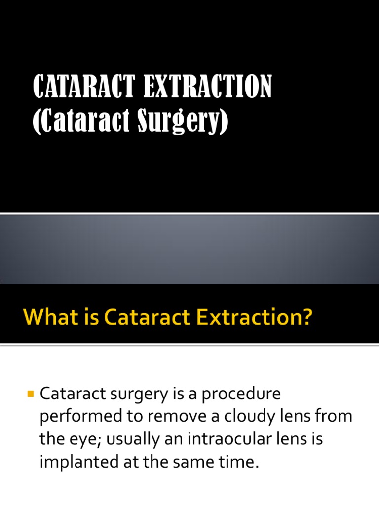 Cataract Surgery: Procedure & Care Guide | PDF | Ophthalmology ...