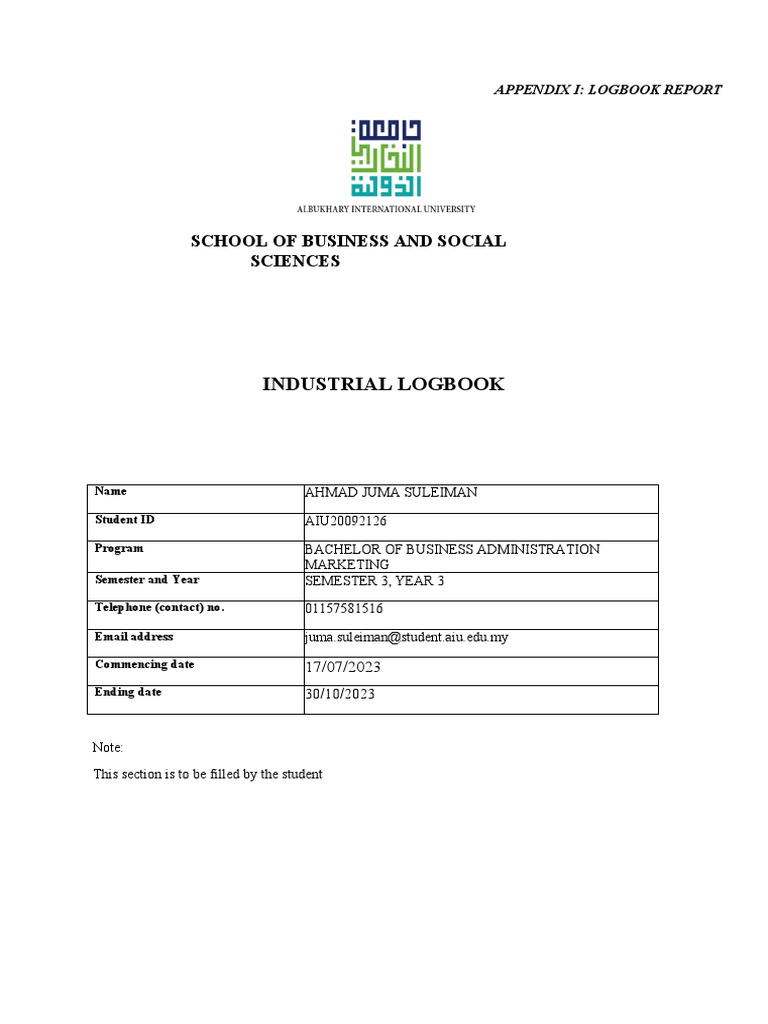 Logbook Report - Internship 2023 Week 4. | PDF