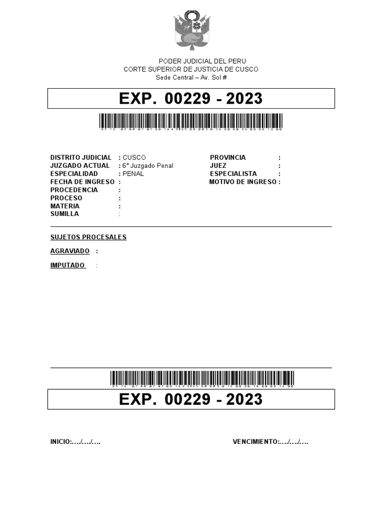 Caratula Expediente Judicial | PDF | Derecho