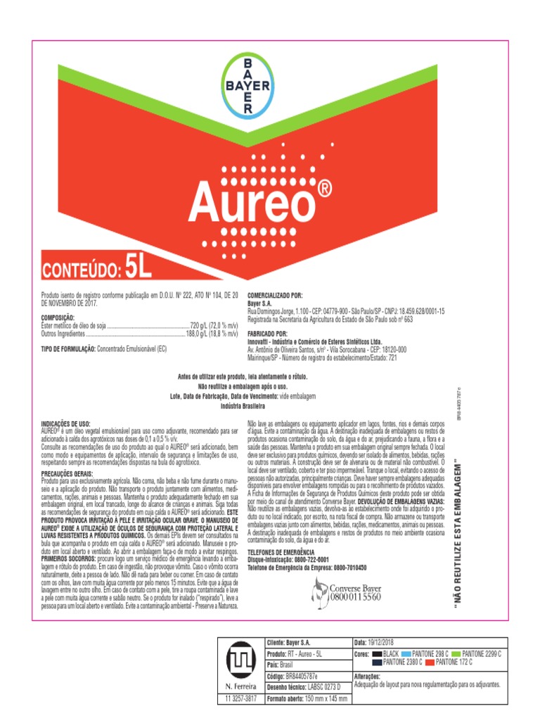 AUREO - BULA (Oleo Metilado de Soja) | PDF