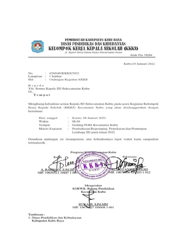 Contoh Surat Rapar K3S | PDF