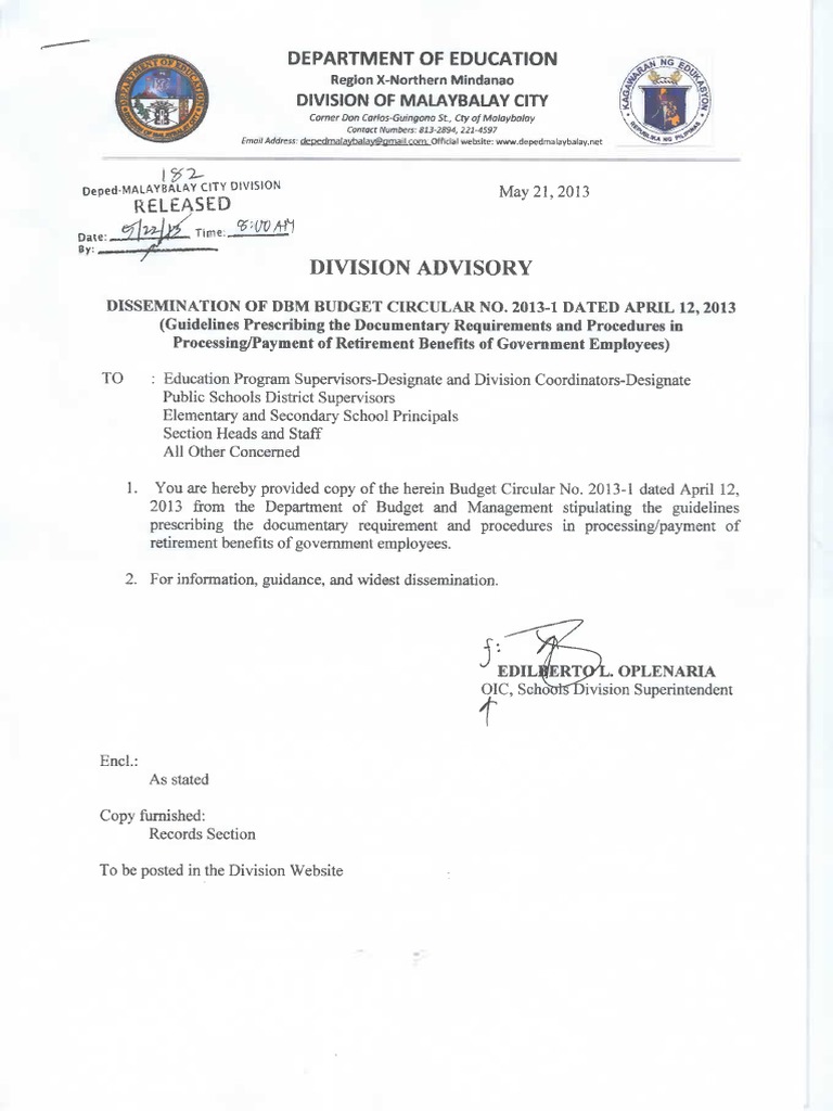 DBM Memorandum Circular 2013-1 | PDF