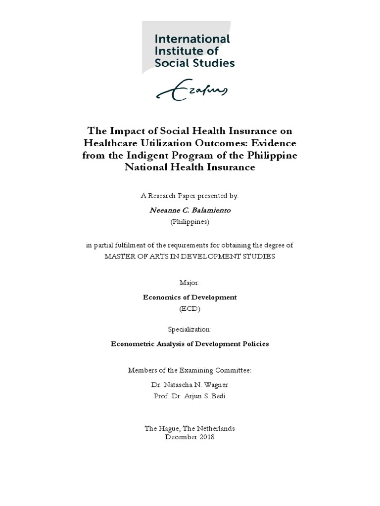 STUDY The Impact of Social Health Insurance On Healthcare Utilization ...
