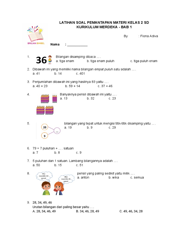 Latihan Soal Pemantapan Materi Kelas 2 SD | PDF