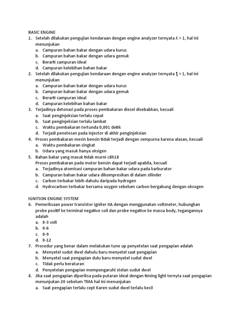 Panduan Dasar Sistem Mesin Dan Kelistrikan Pdf