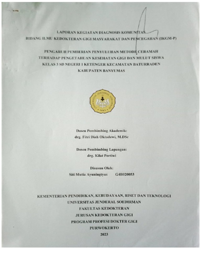 LAPORAN INDIVIDU PUSKESMAS - Siti Mutia Ayuningtyas - G4B020053 FIXED ...