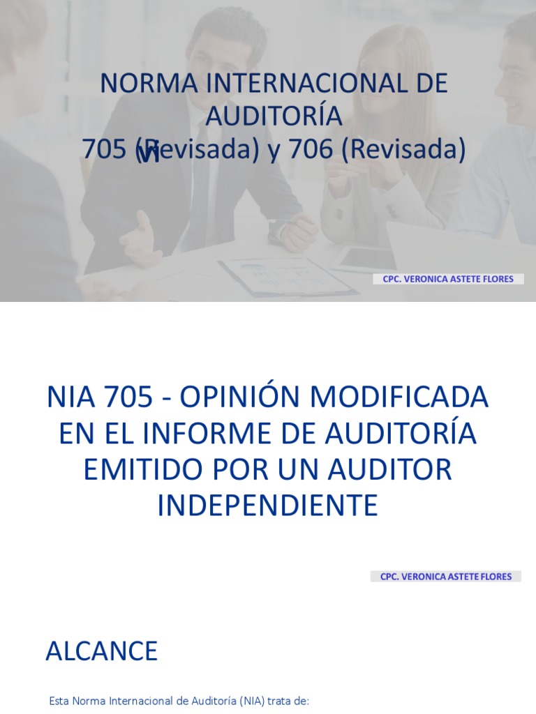 Nia 705 y 706 - 2023 Vaf | PDF | Auditoría | Contralor