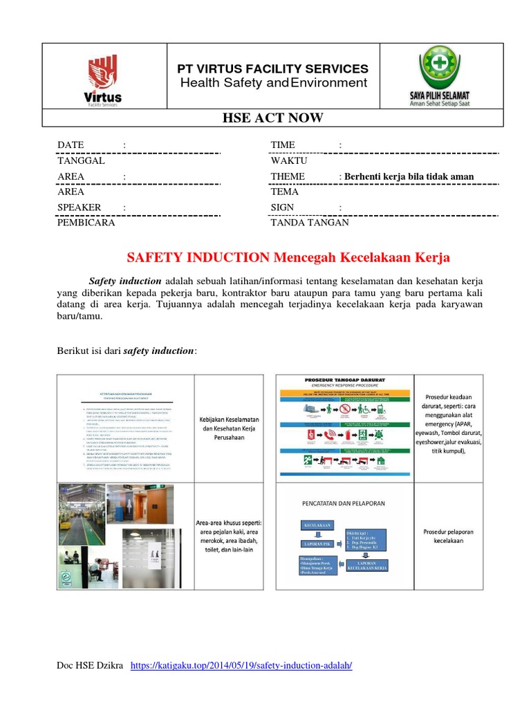 VGR 3. Pentingnya Safety Induction | PDF