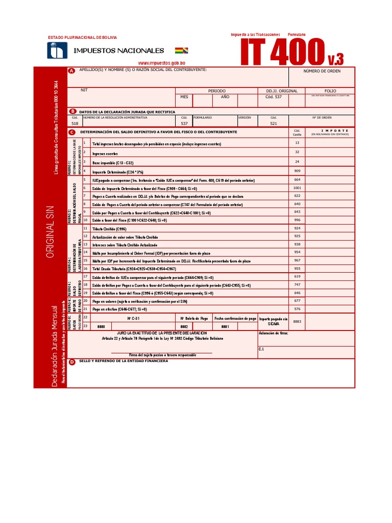 Formulario 400 | PDF | Impuestos | Economias