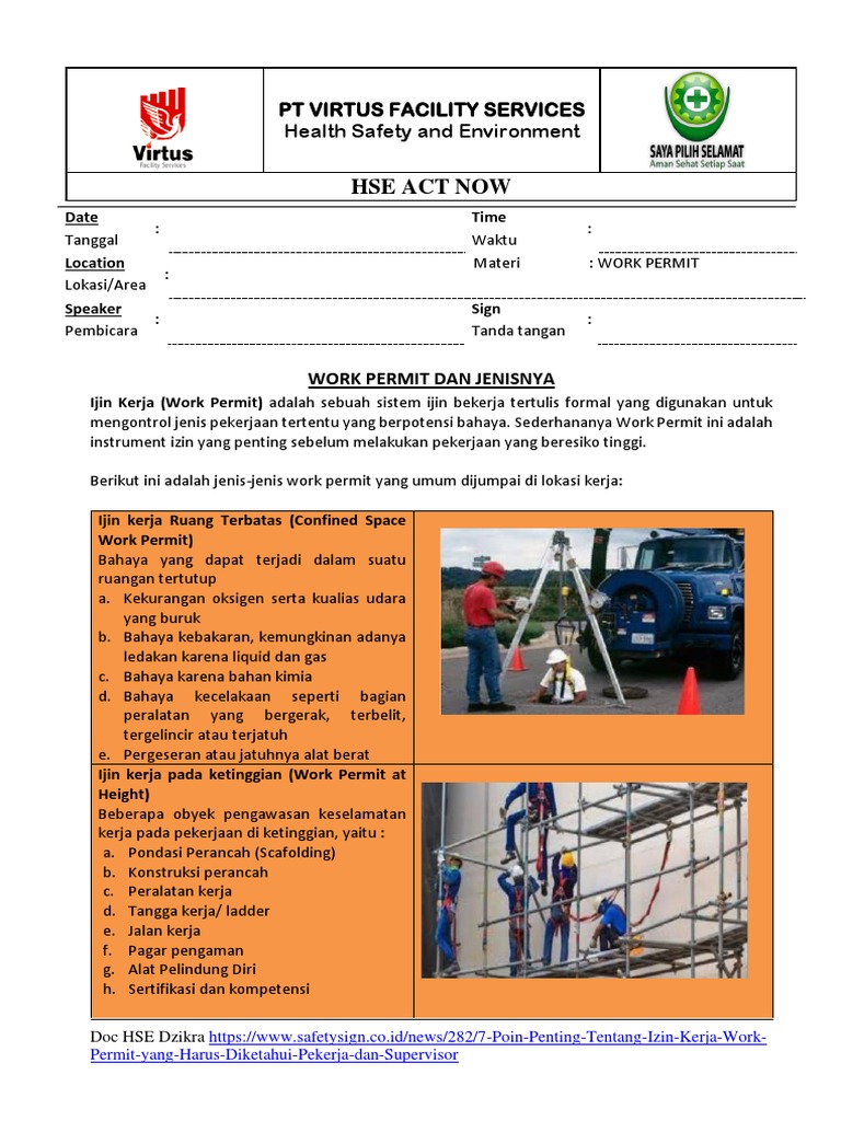 Jenis-Jenis Work Permit di Industri | PDF