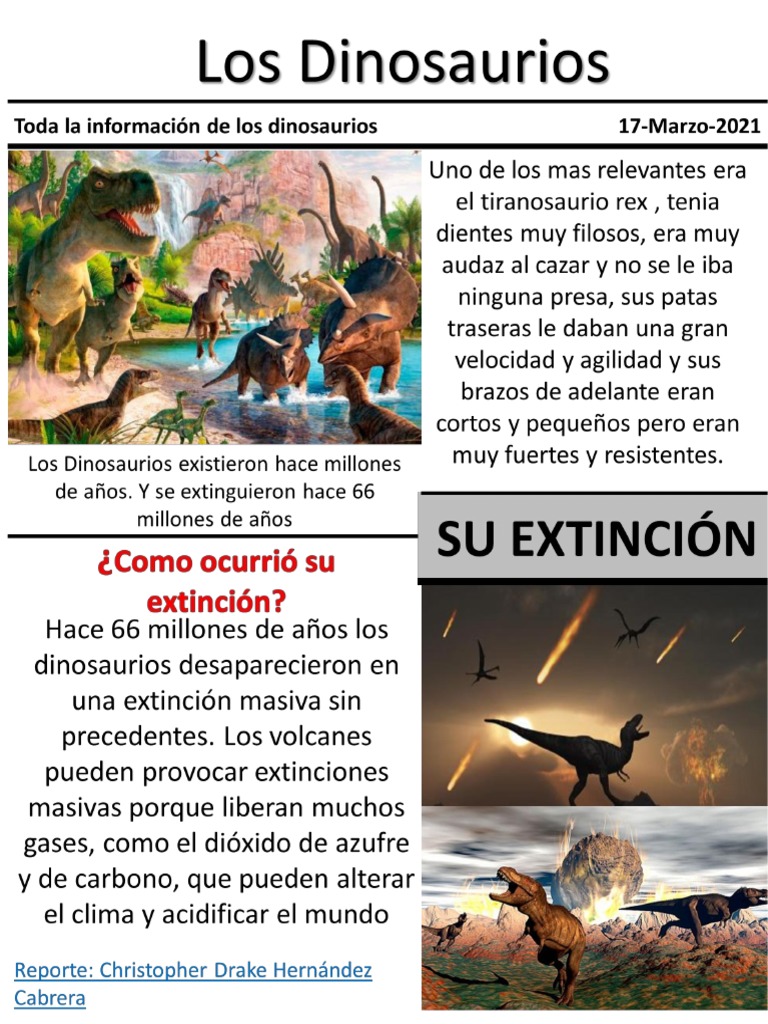 Nota Periodistica Dinosaurios | PDF