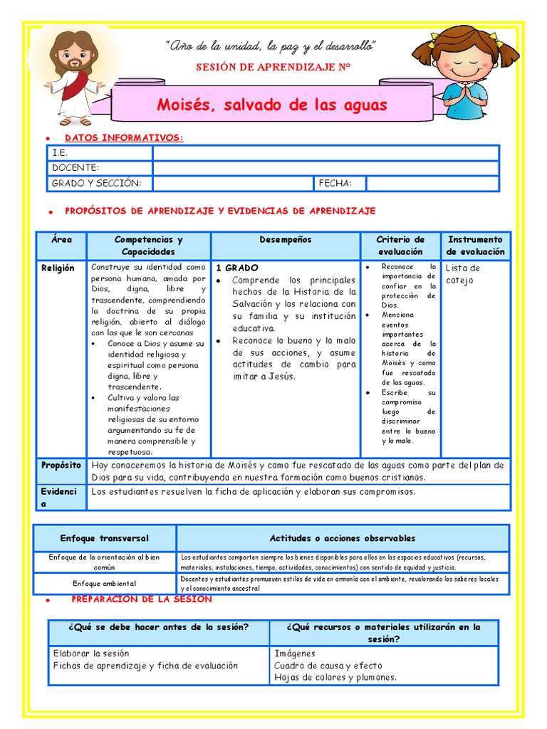 1º E7 S3 Sesion D2 Religion Moises | PDF | Miriam | Moisés