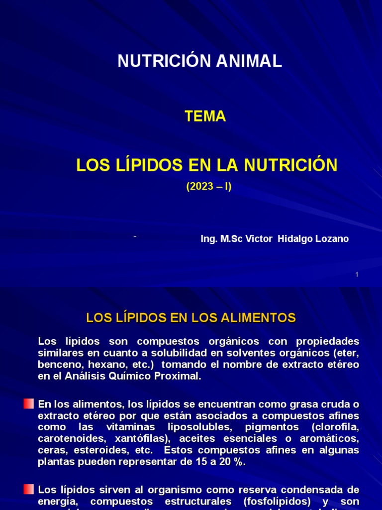 8) LOS LÍPIDOS EN LA NUTRICIÓN ANIMAL | PDF | Lípido | Lipoproteína