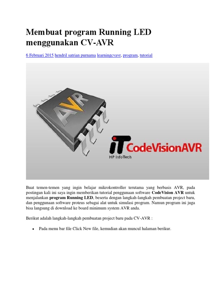 Membuat Program Running LED Menggunakan | PDF