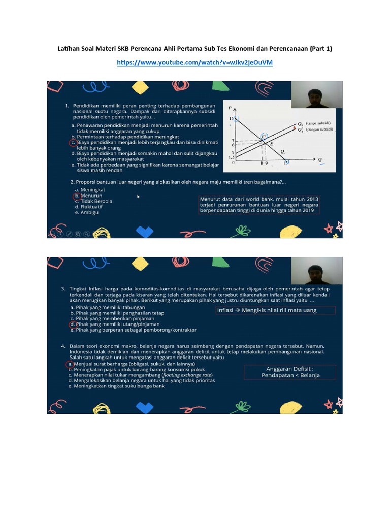 Latihan Soal Materi SKB Perencana Ahli Pertama Sub Tes Ekonomi Dan ...