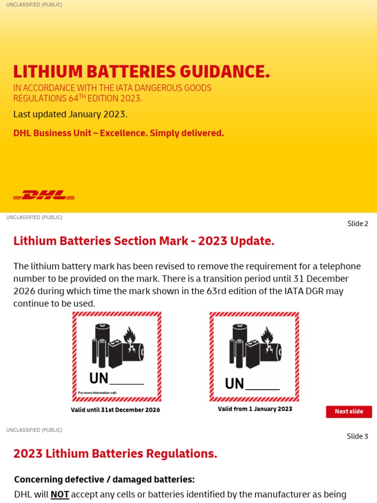 DHL Express Lithium Battery Guide | PDF | Rechargeable Battery | Cargo