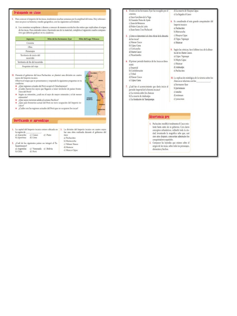 ficha de activdades-los incas | PDF