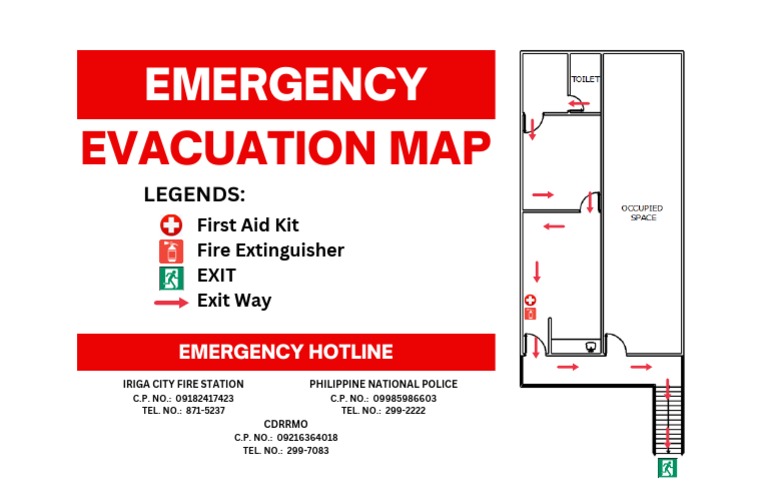 Emergency Contacts & Evacuation Map | PDF