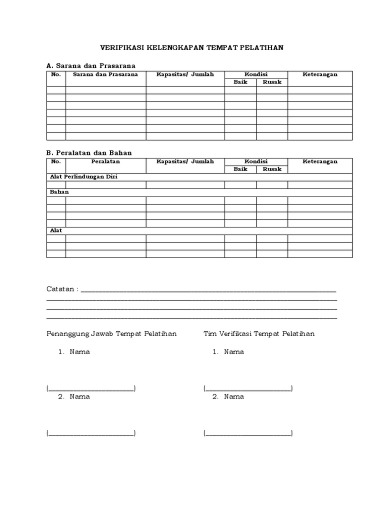 Tugas 2 FORM 4 - Verifikasi Tempat Pelatihan | PDF