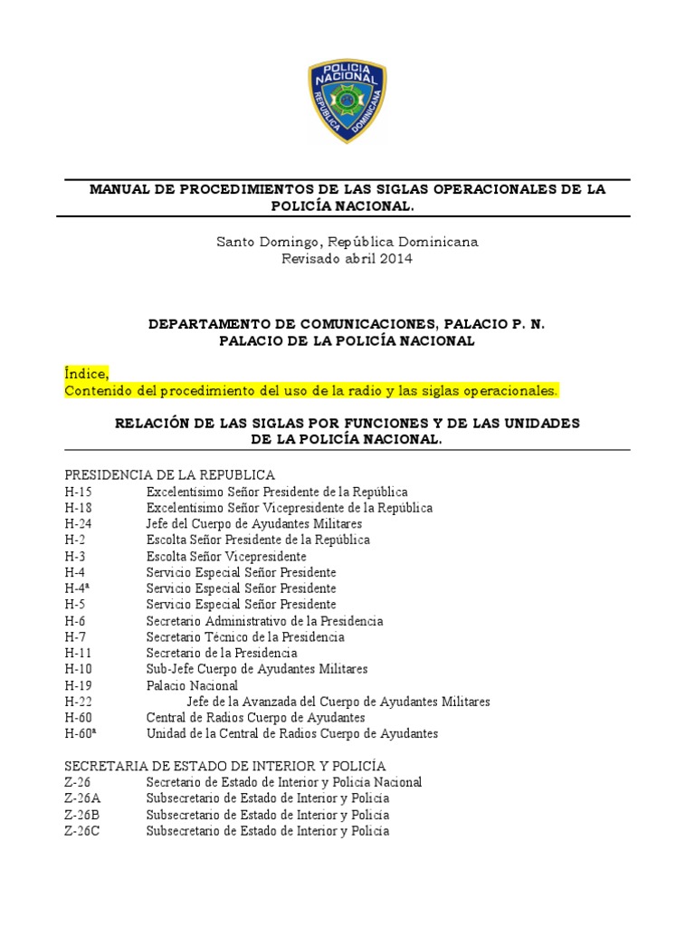 Siglas Operacionales | PDF