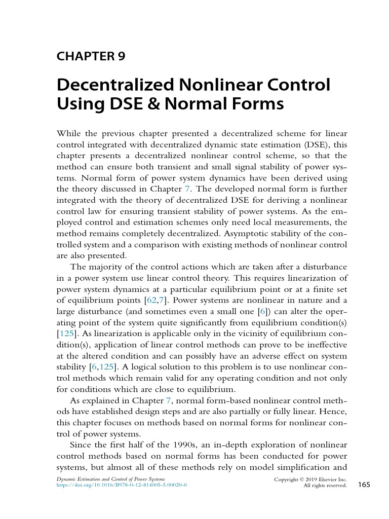 Dynamic Estimation and Control of Power Systems-194-220 | PDF | Stability Theory | Nonlinear System