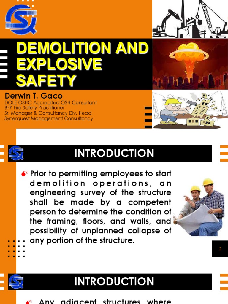 COSH Module 3 - 6 Demolition - Explosive Safety (Synerquest ...