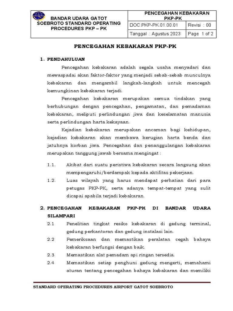 01 Pencegahan Kebakaran PKP-PK | PDF