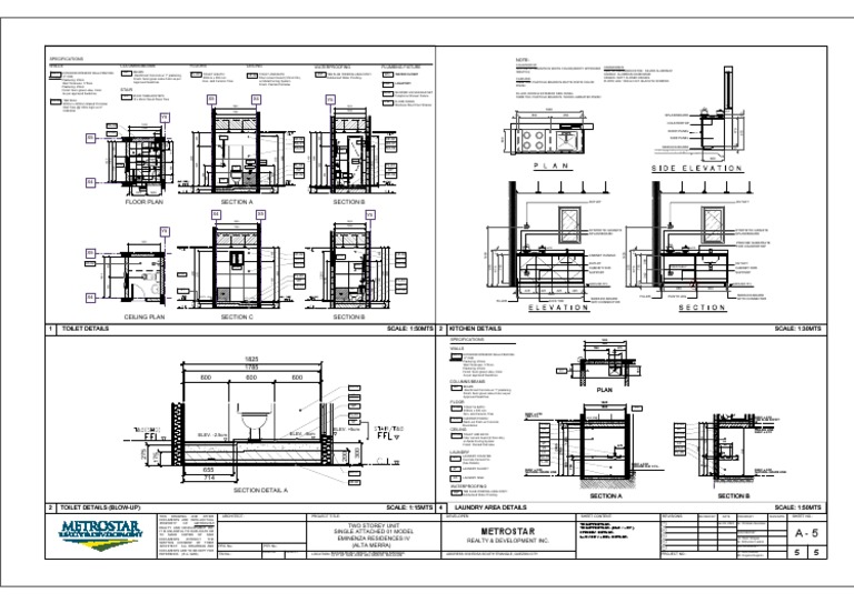 A5-T - B, Kitchen, Laundry Details | PDF | Tile | Countertop