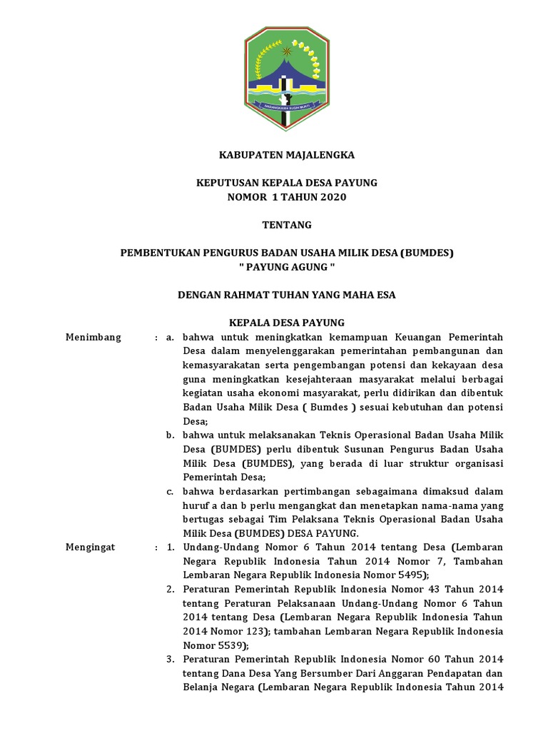 SK Bumdes 2020 | PDF